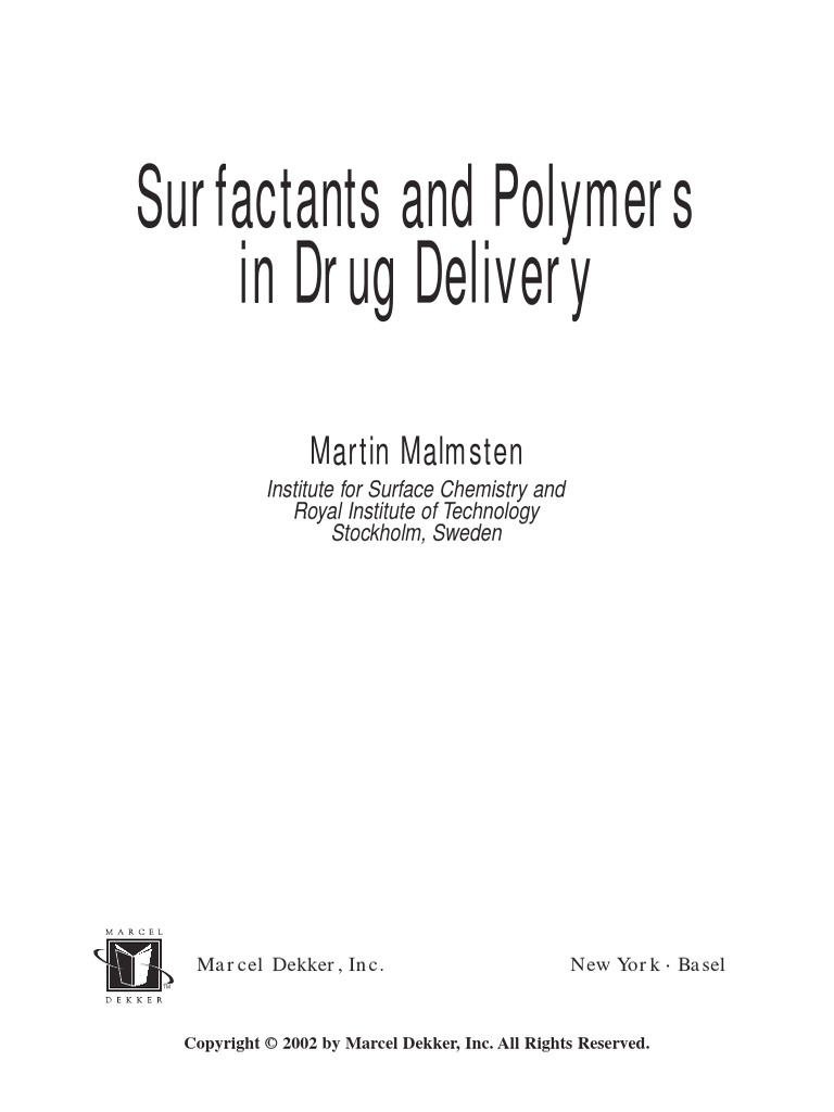 Surfactants and Polymers in Drug Delivery: Martin Malmsten | PDF ...