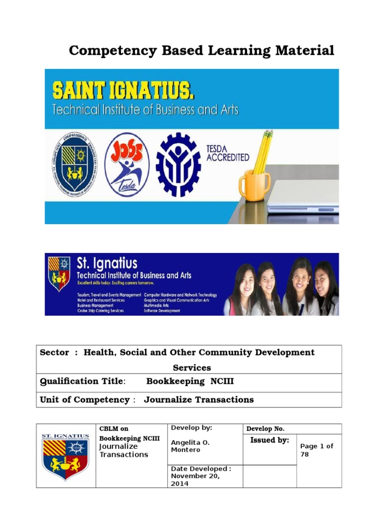 CBLM Template | PDF | Bookkeeping | Expense