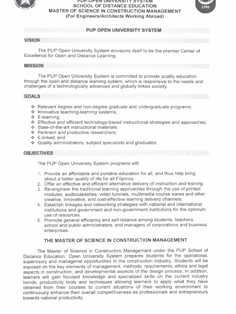 PUP-Open University Program-1a PDF | PDF