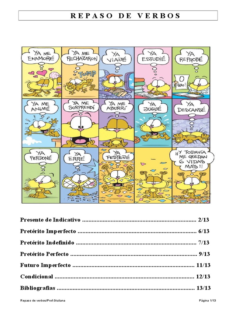 Repaso de Verbos en Español | PDF | Plural | Verbo