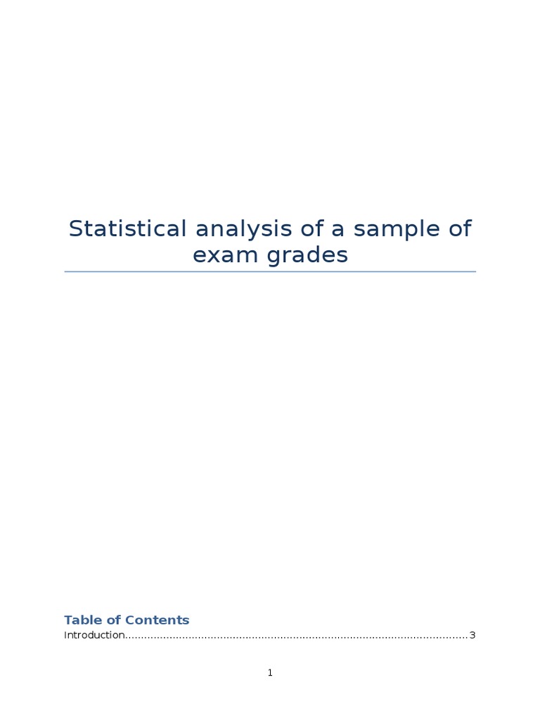 Statistical Analysis of A Sample of Exam Grades | PDF | Skewness ...