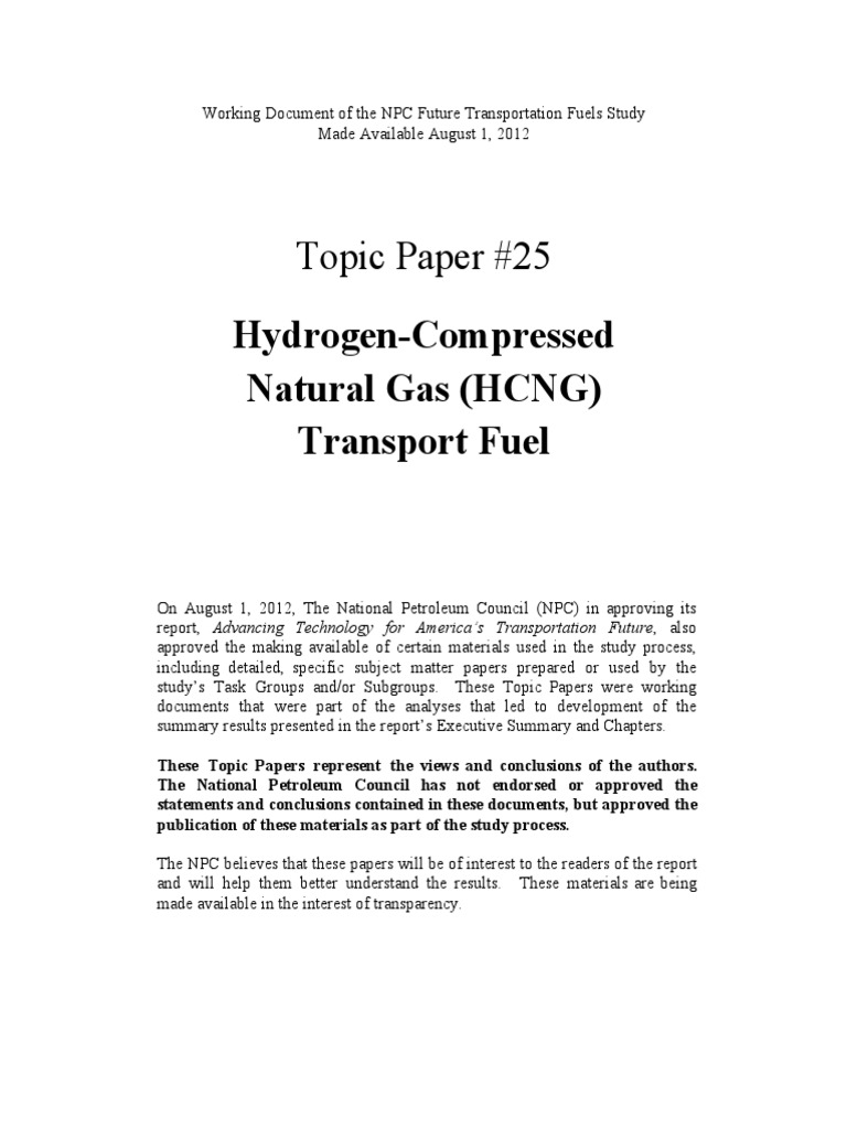 Hydrogen Compressed Natural Gas HCNG PDF | PDF