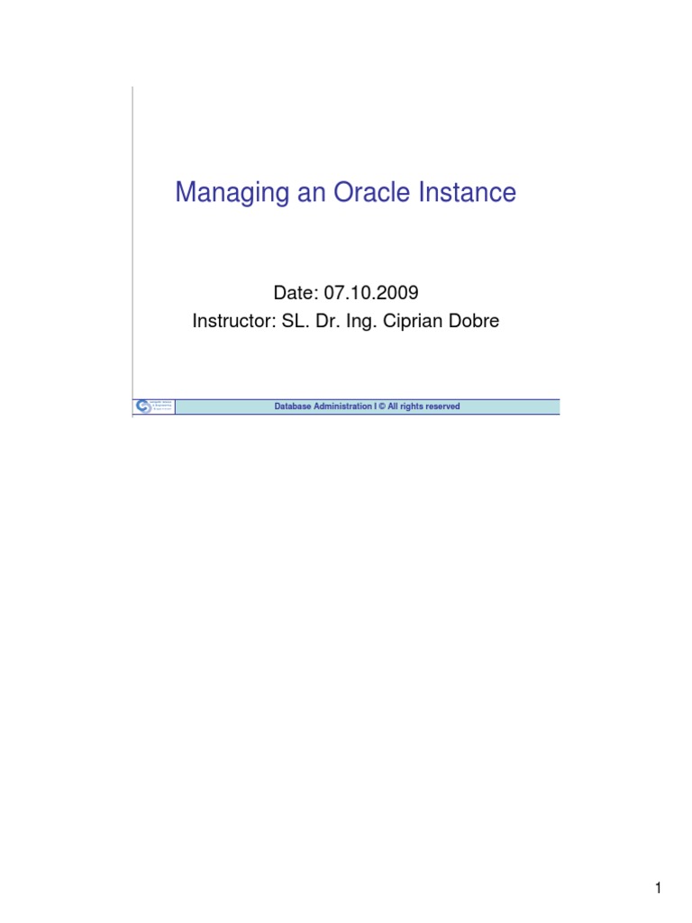 2 2 Ppt Managing Oracle Instance Pdf Oracle Database Databases