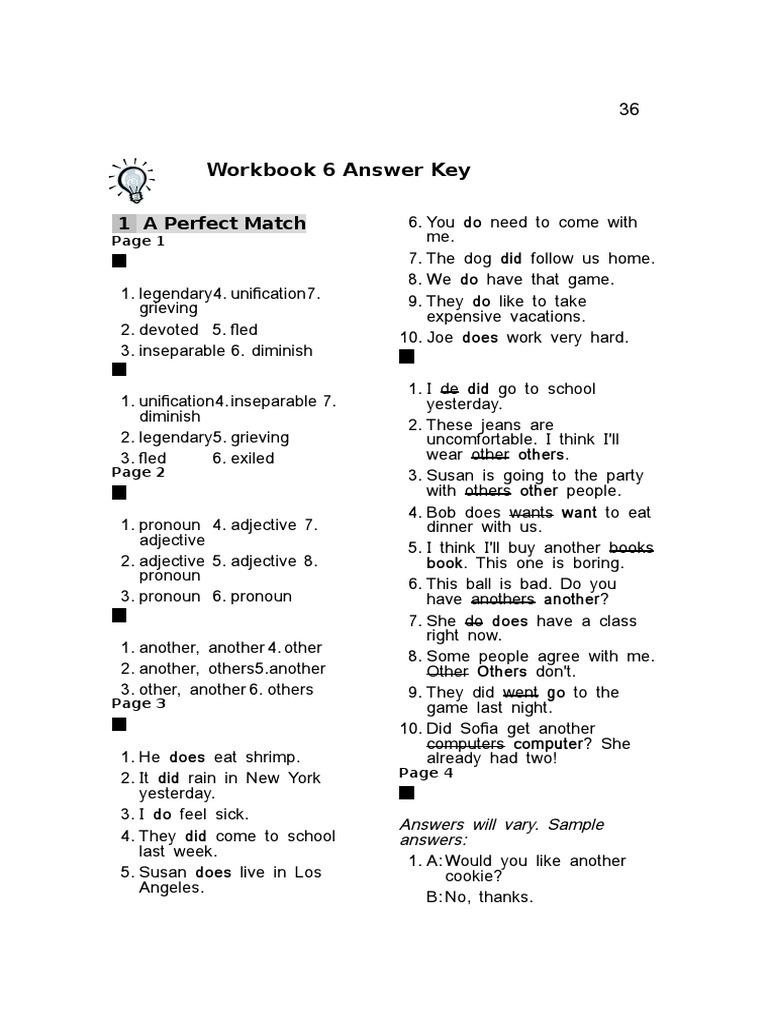 Workbook 6 Answer Key: 1 A Perfect Match | PDF | Lung Cancer | Cancer