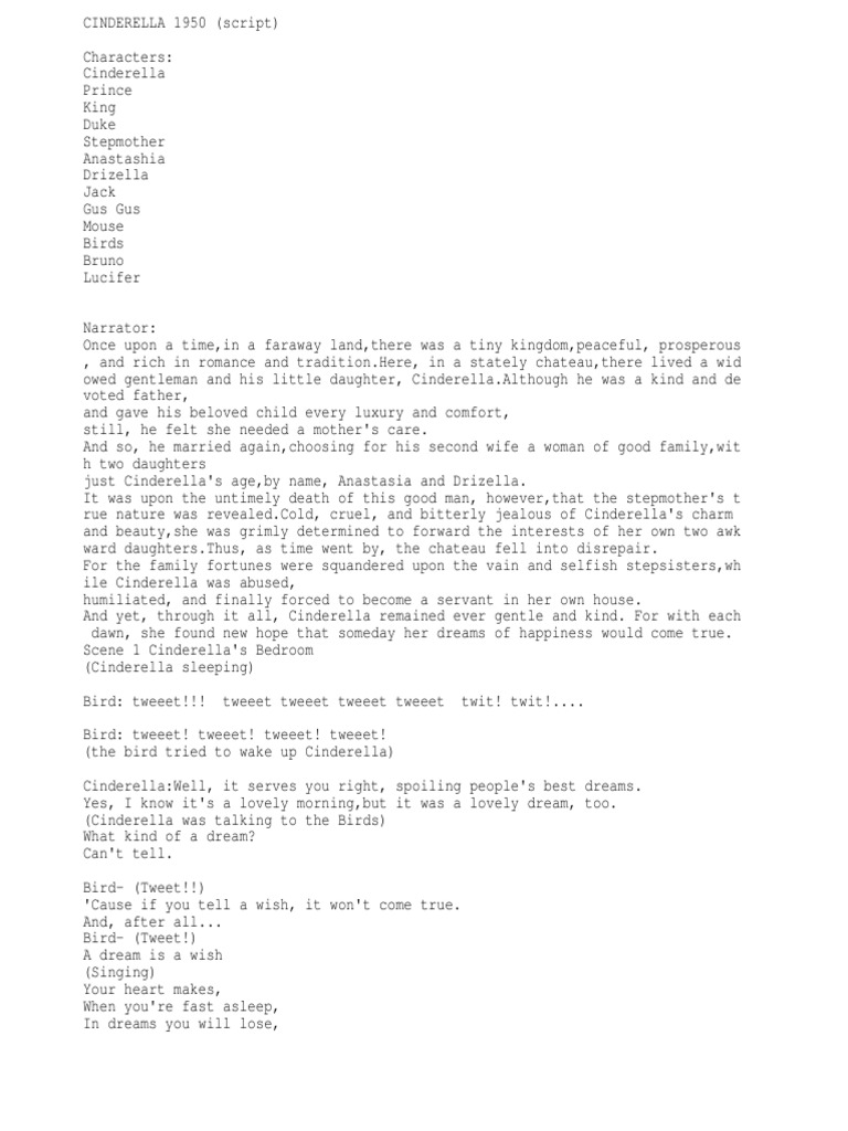 Cinderella 1950 Script | PDF | Cinderella