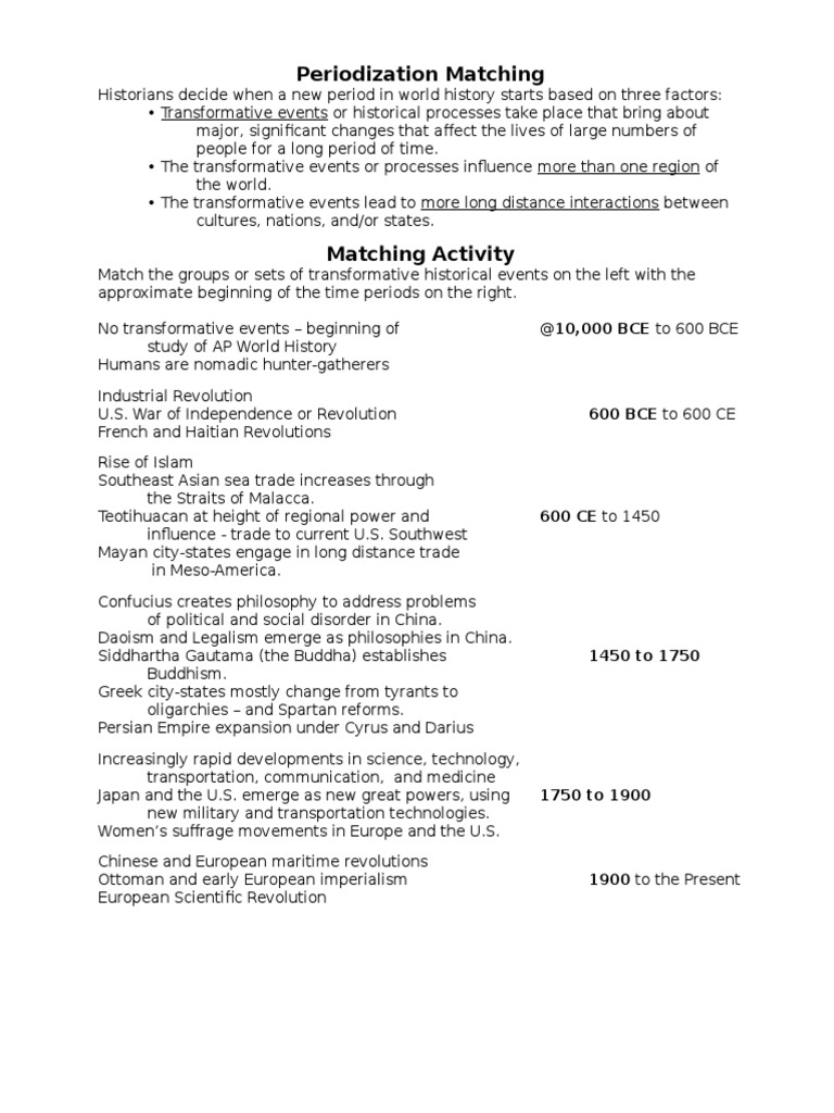 Periodization Matching: Connecting Transformative Historical Events to ...