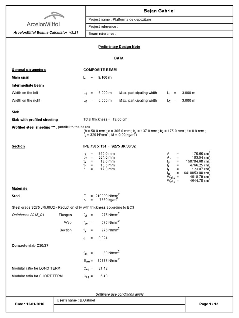 Bejan Gabriel G.P. | PDF | Beam (Structure) | Bending