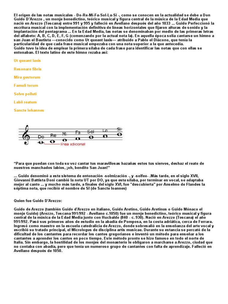 El Origen de Las Notas Musicales | PDF | Teoría musical | Musicología