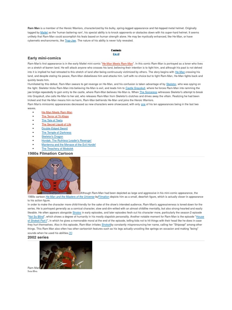 Early Mini-Comics: He-Man Meets Ram-Man | PDF | Elements Of Fiction ...