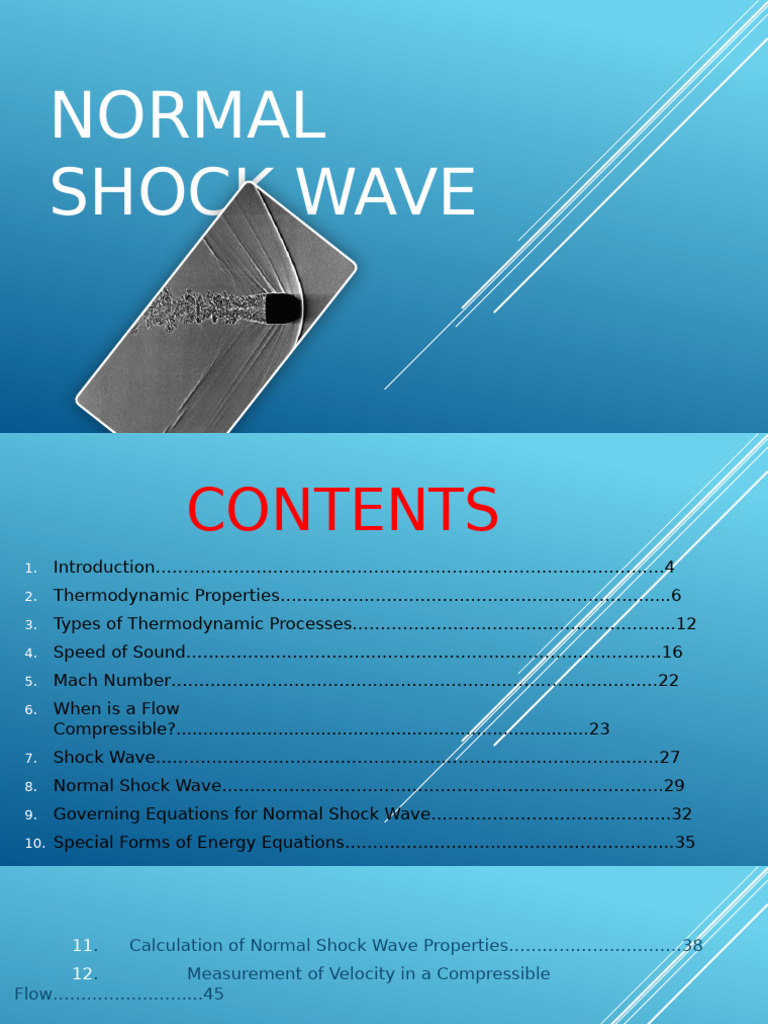 Normal Shock Wave in Supersonic Flow | PDF | Fluid Dynamics ...