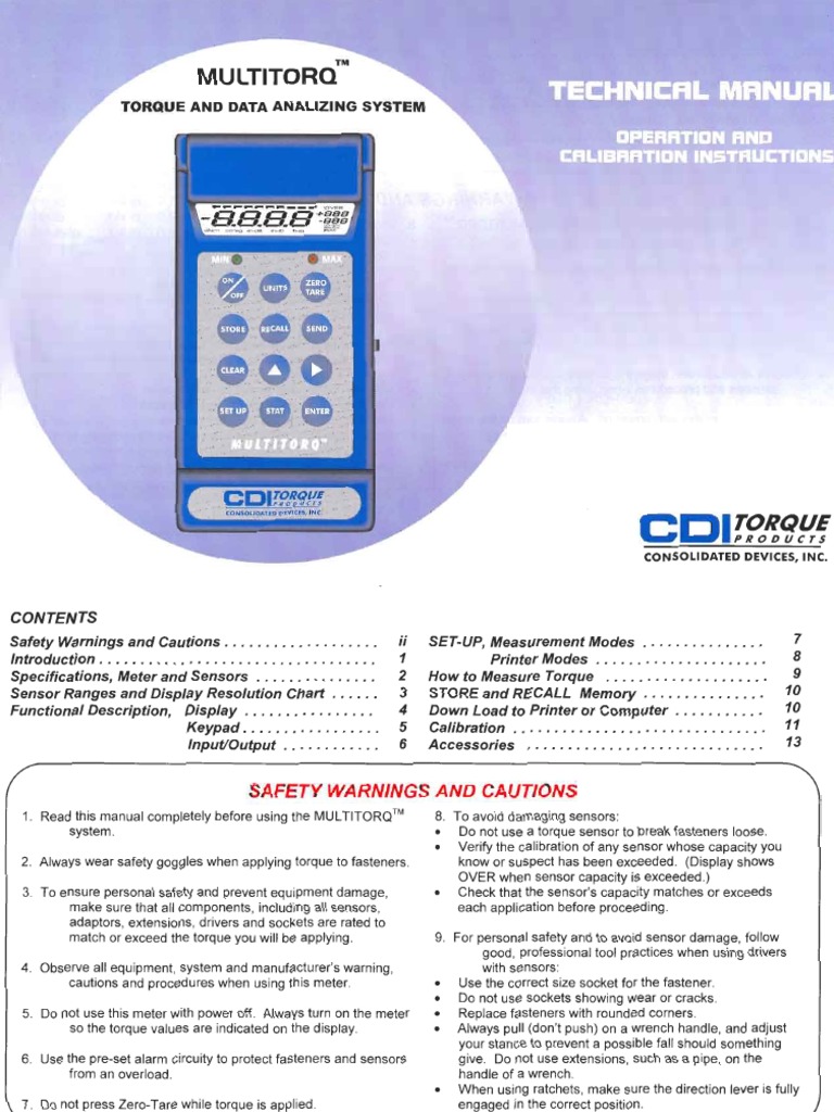 CDI Multitorq Operation Manual | PDF