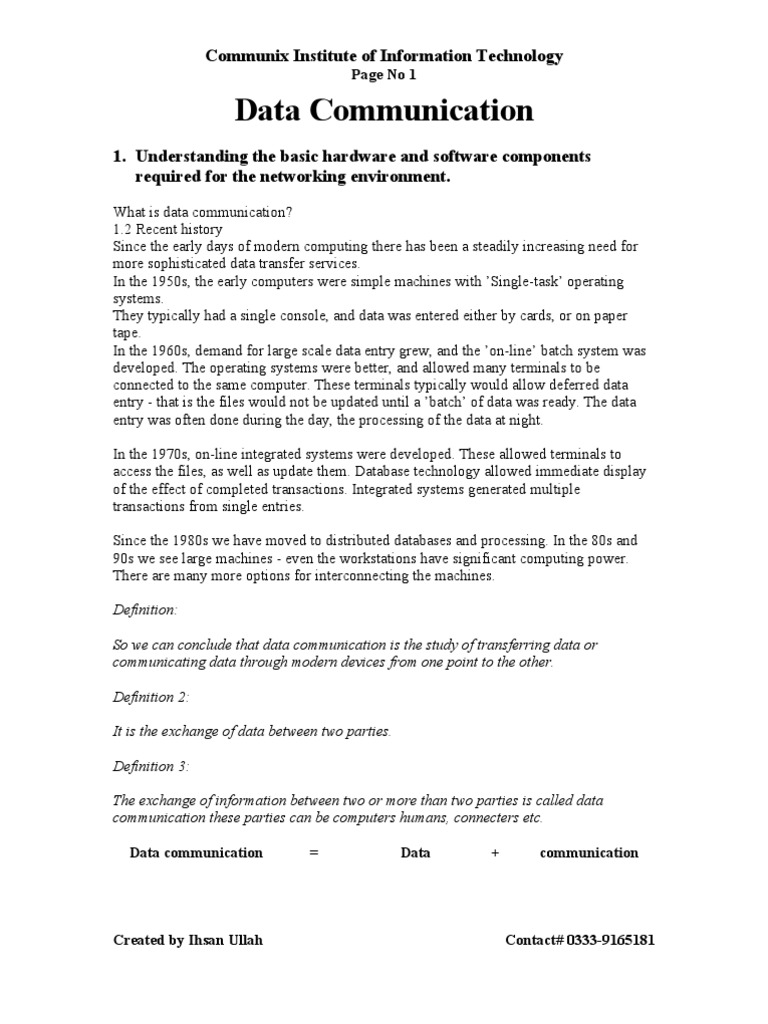 Data Communication Syllabus | PDF | Network Topology | Computer Network