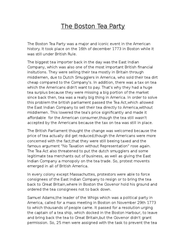 Boston Tea Party | PDF | Government