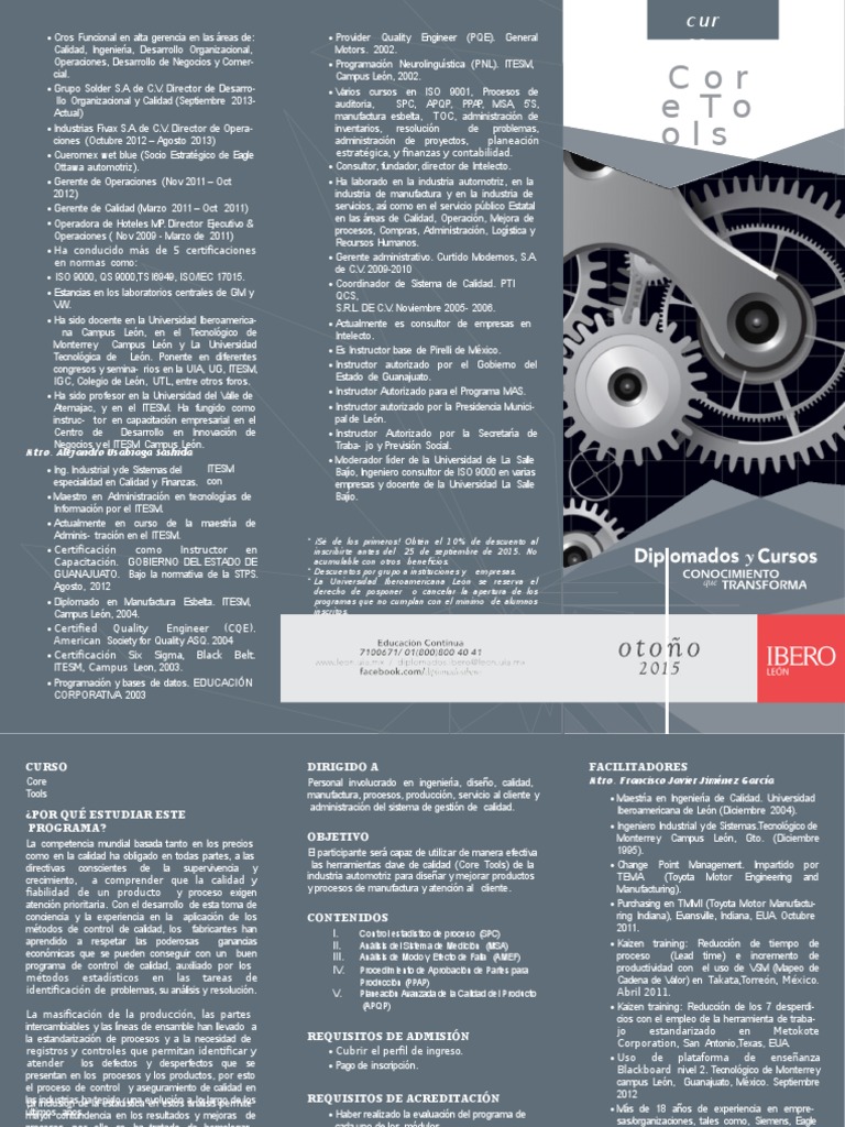 Core Tools | PDF | Calidad (comercial) | Producción y fabricación