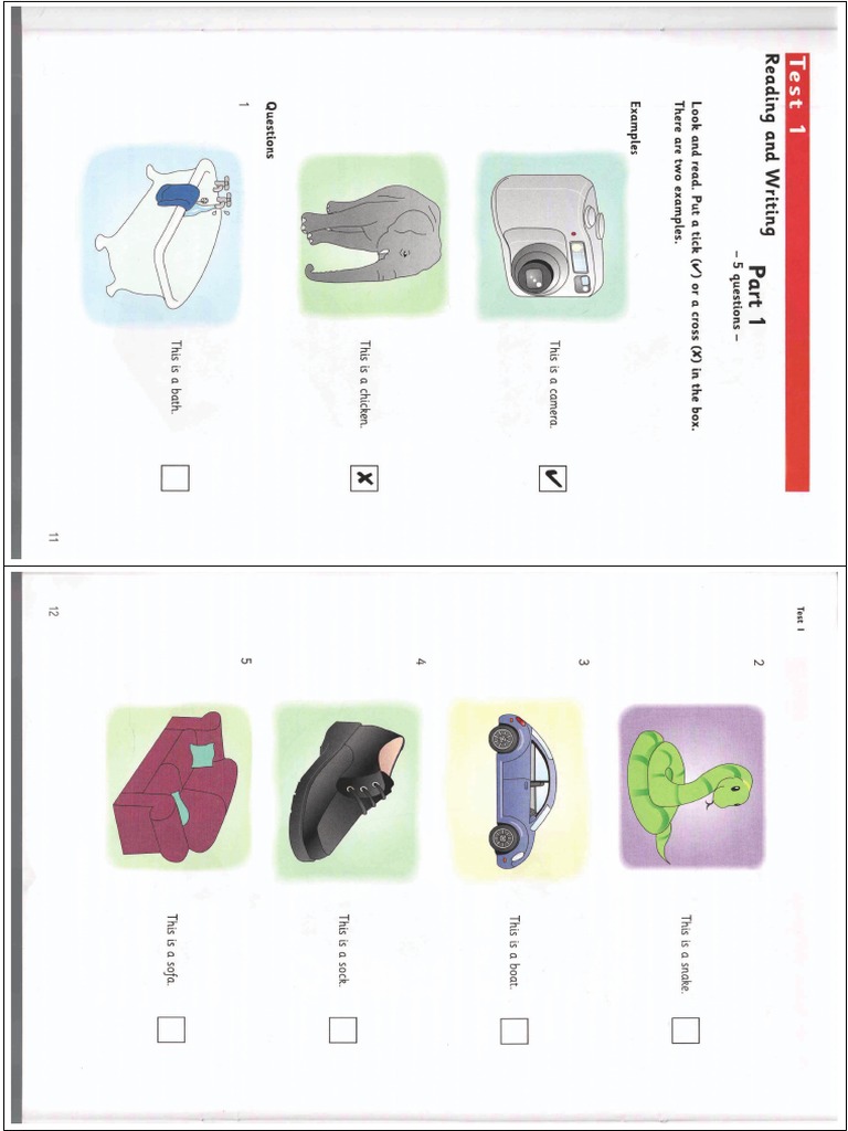 Cambridge-Starters-1 Reading and Writing | PDF