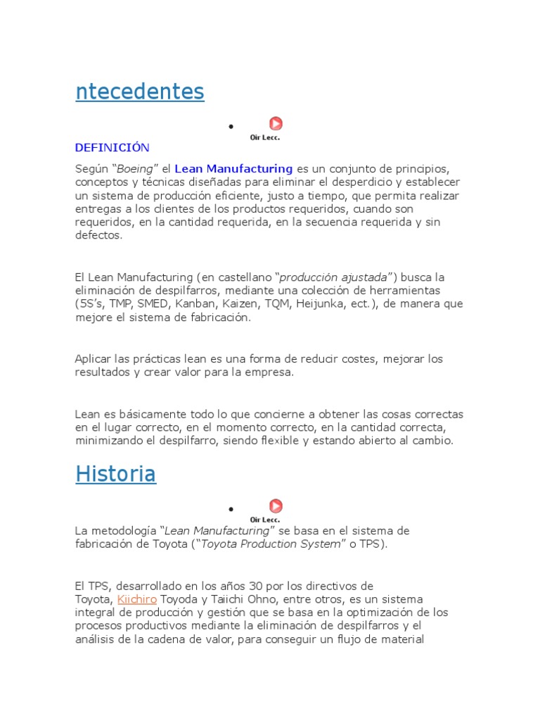 Curso Lean Manufacturing | PDF | Lean Manufacturing | Calidad (comercial)