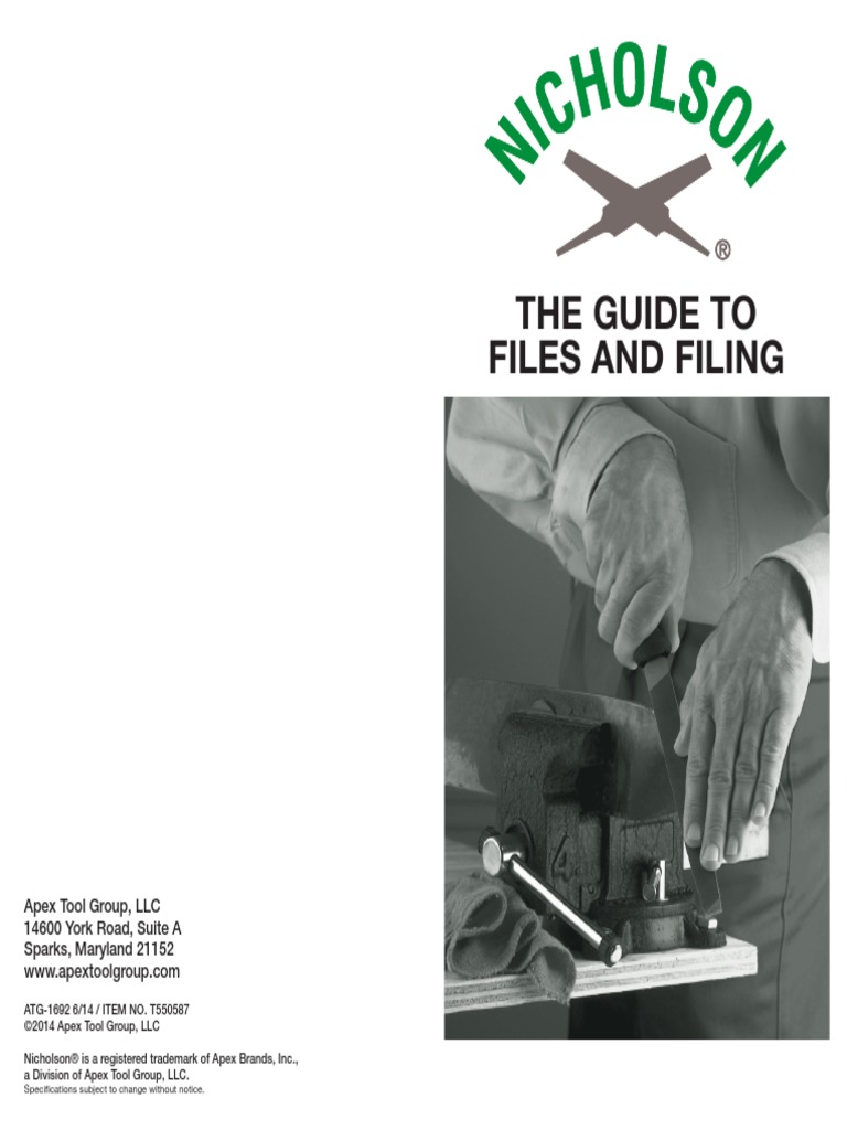 Nicholson - Guide To Filing 2014 | PDF | Metalworking | Tools