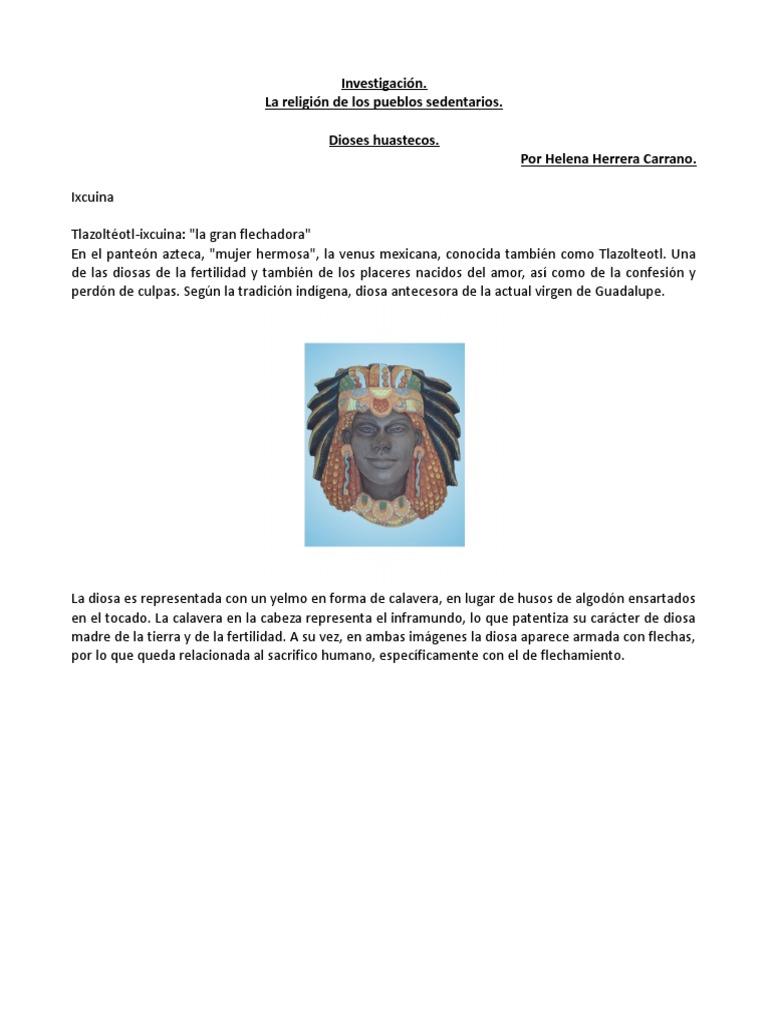 Dioses Huastecos | PDF | azteca | Politeísmo