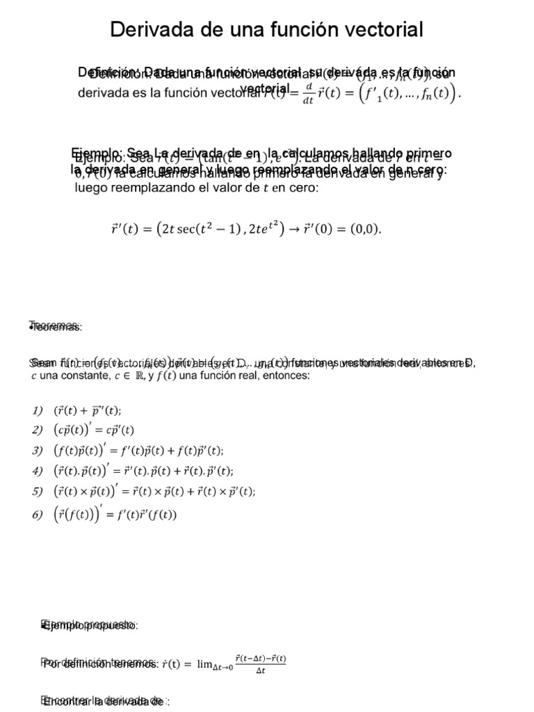Derivada de Una Función Vectorial | PDF