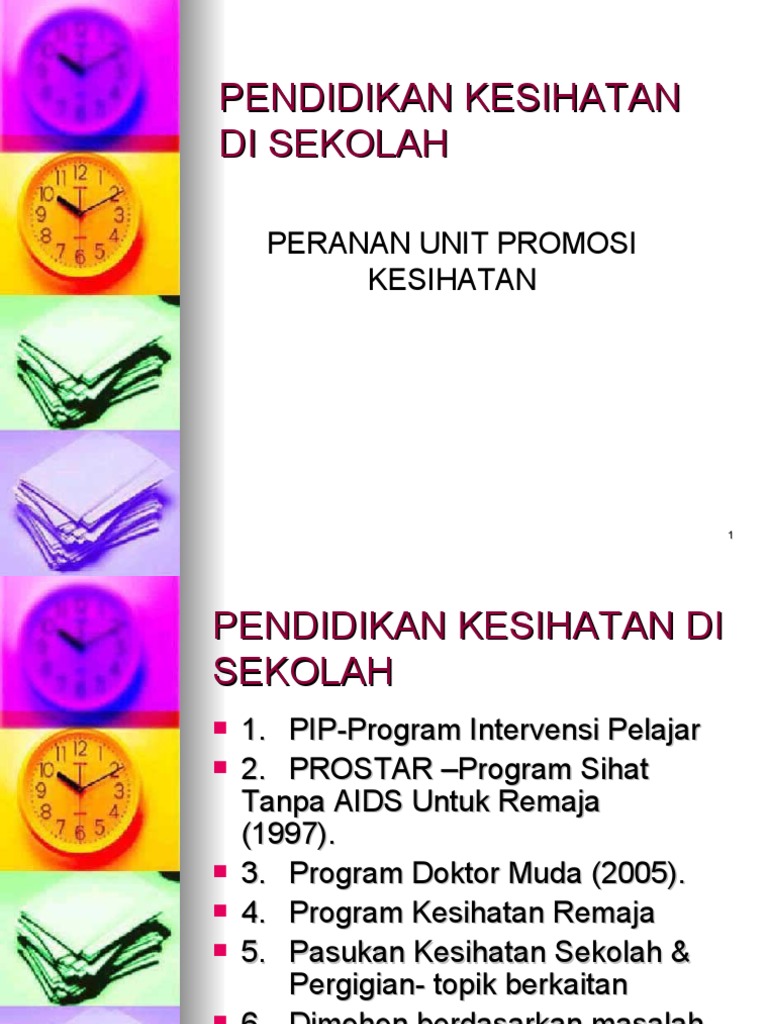 Pendidikan Kesihatan Di Sekolah | PDF