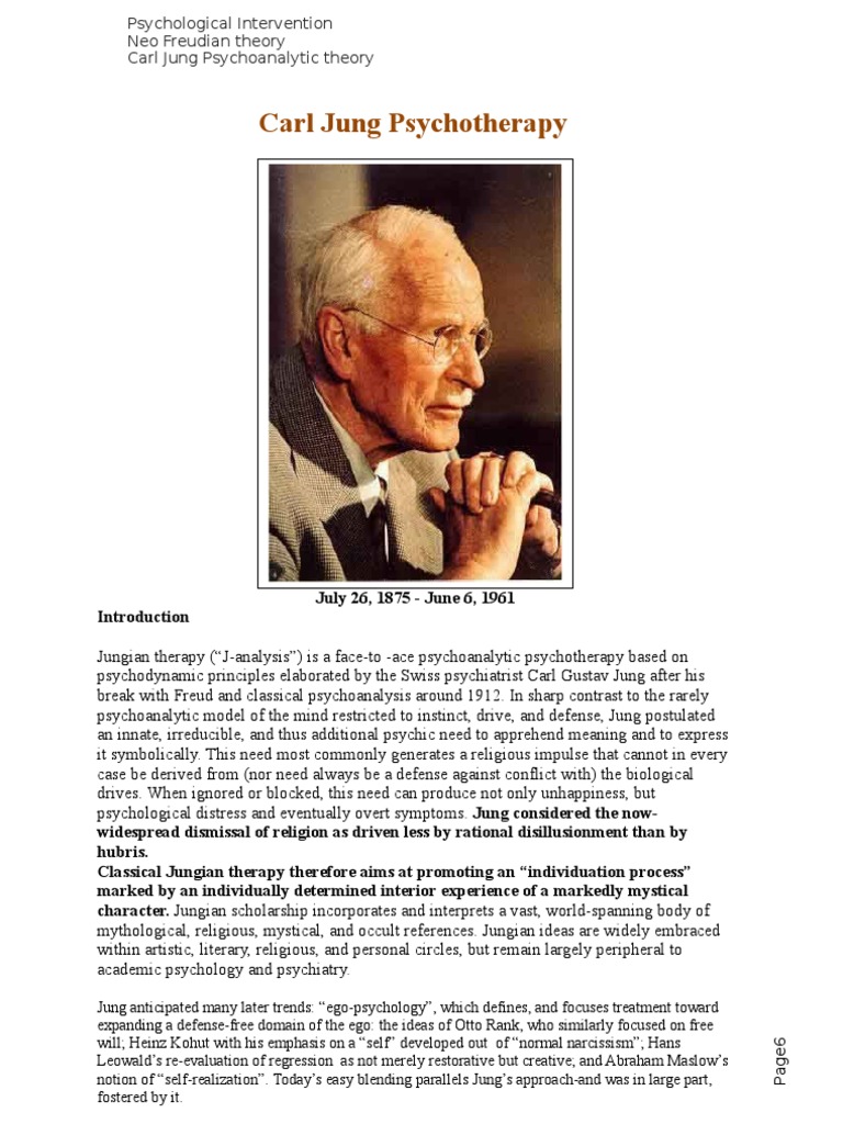 Overview of Jungian Psychotherapy Techniques | PDF | Carl Jung ...