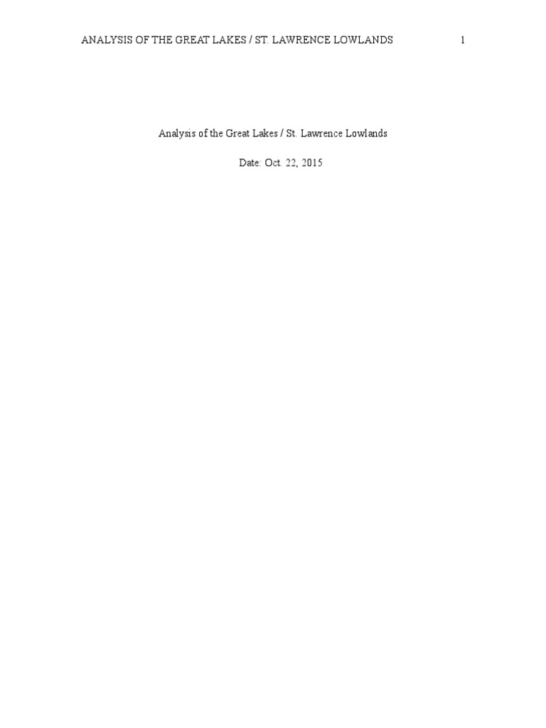 Analysis of The Great Lakes / St. Lawrence Lowlands | PDF | Ottawa ...