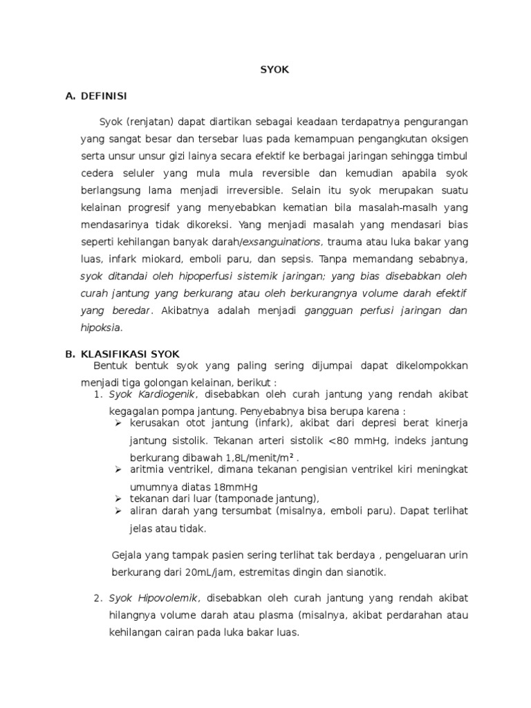 Macam Macam Jenis Syok | PDF