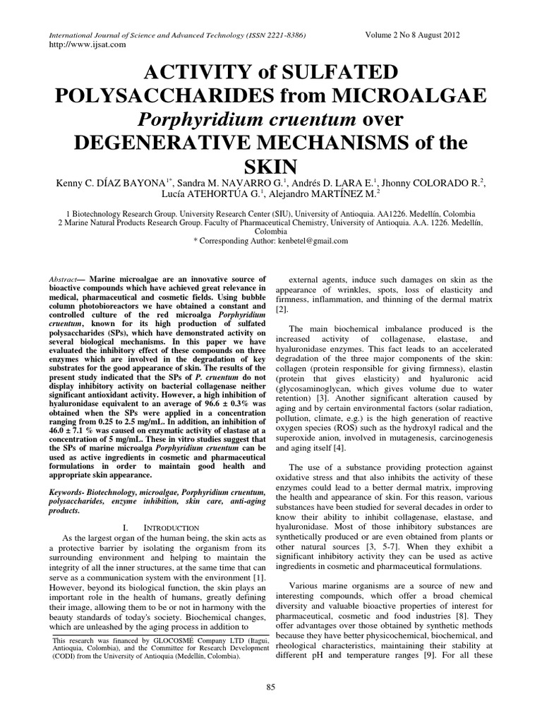 Activity of Sulfated Polysaccharides From Microalgae Porphyridium ...