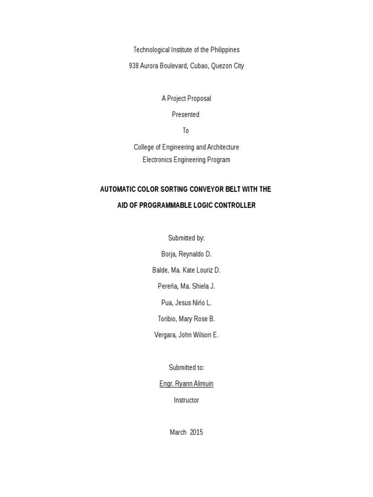 Project in Industrial Electronics | PDF | Programmable Logic Controller ...