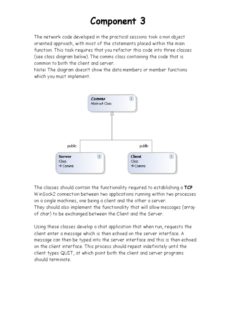 Refactor TCP Chat App with Classes | PDF