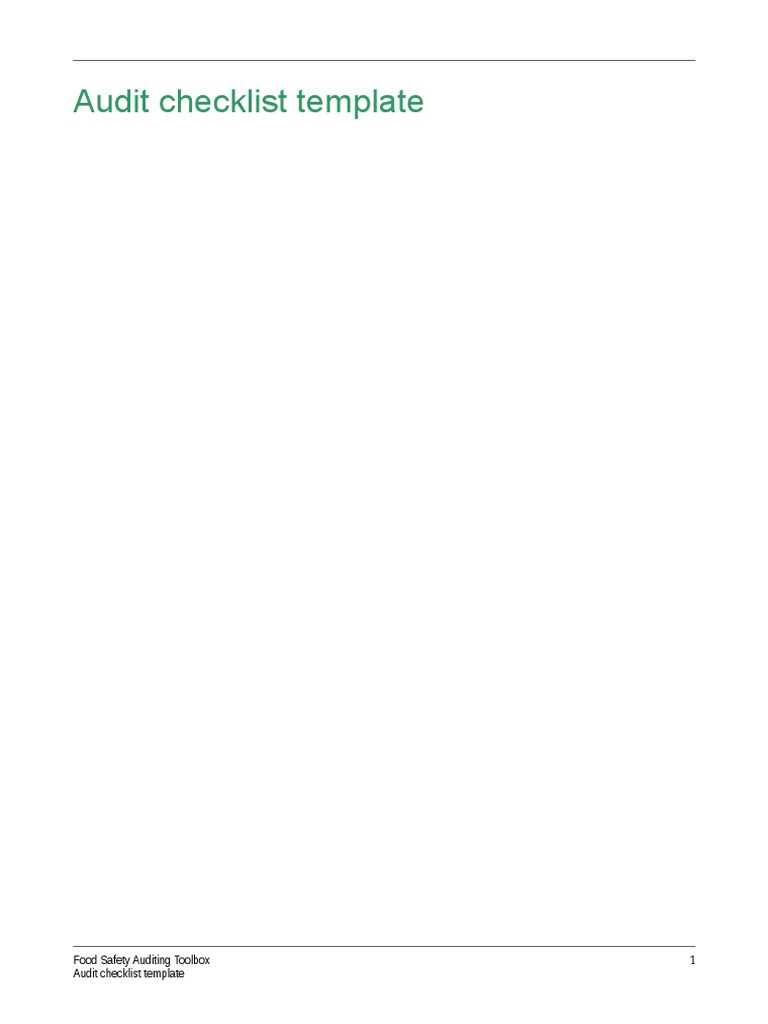 Audit Checklist Template | PDF | Verification And Validation | Hazard ...