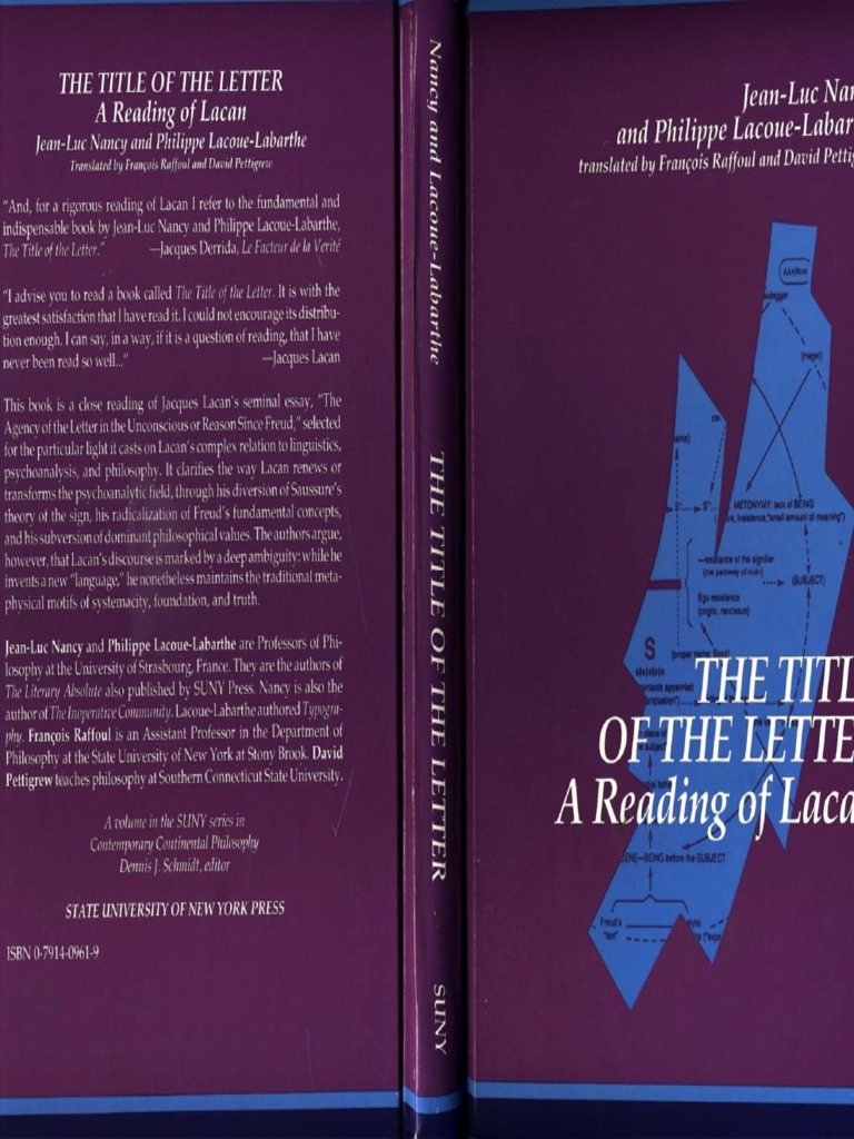 The Title of The Letter - A Reading of Lacan PDF | PDF