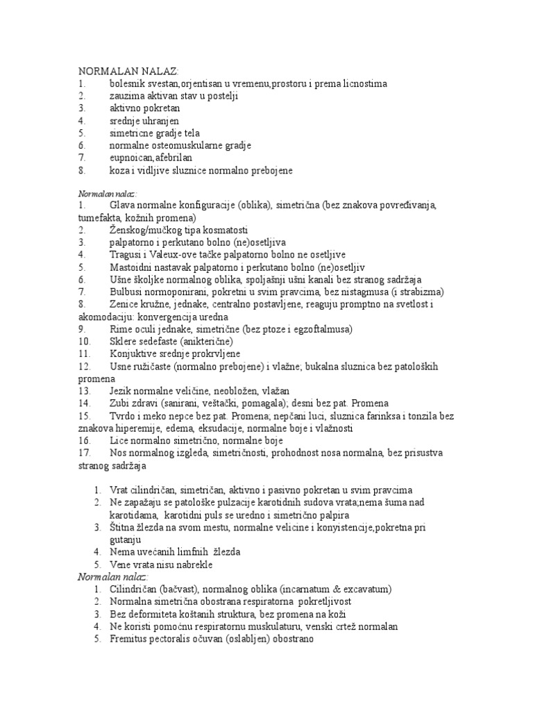Normalan Nalaz | PDF