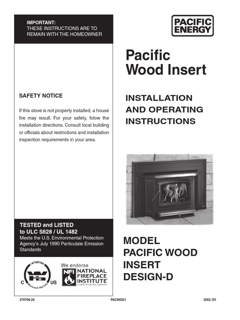 Pacific Insert Manual | PDF | Chimney | Fireplace