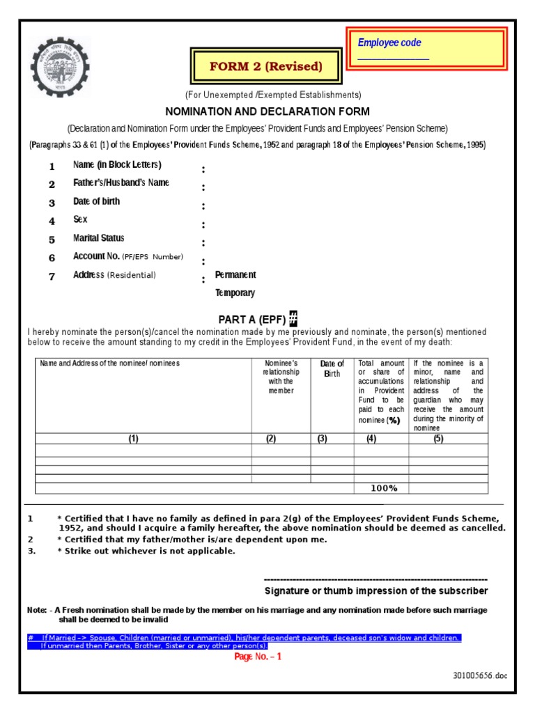 Form 2 Nomination Form# (Original) | PDF | Government Information | Justice