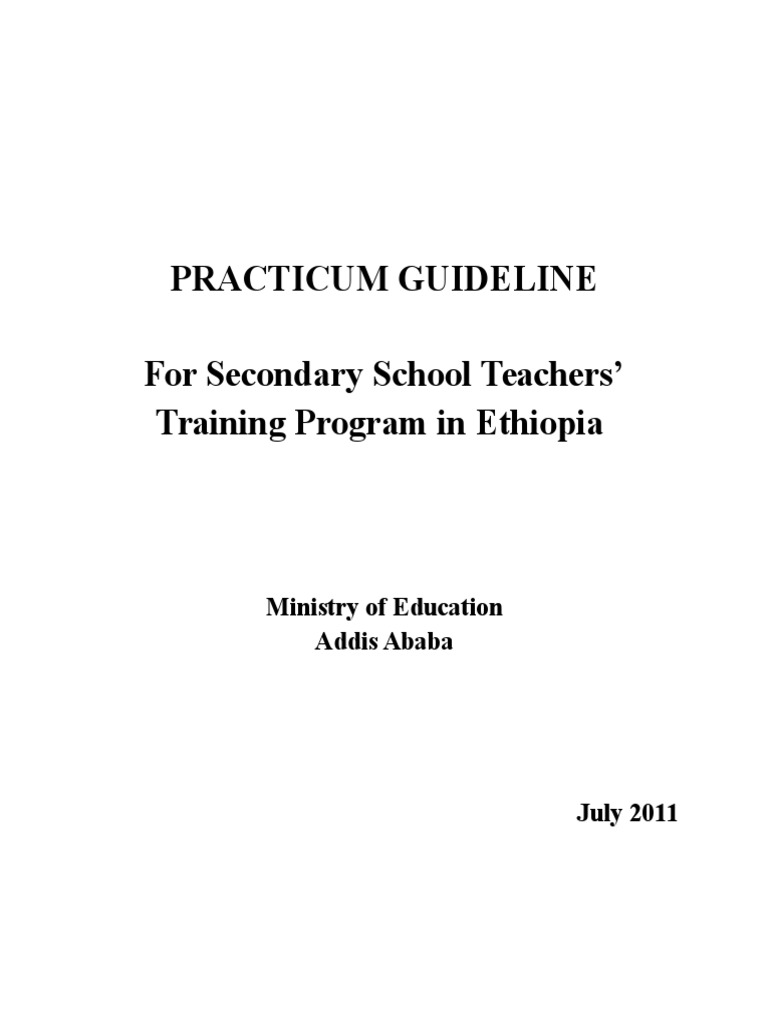Practicum Guidelines for Ethiopian Teachers | PDF