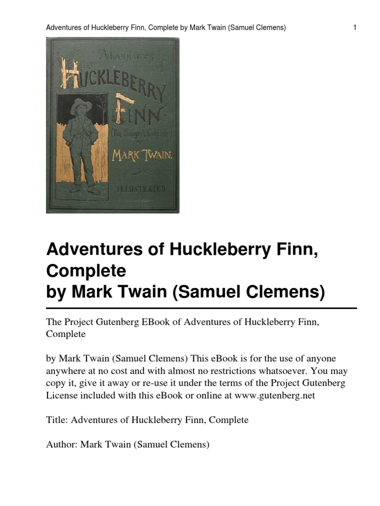 Adventures of Huckleberry Finn | PDF | Mark Twain | Adventures Of ...
