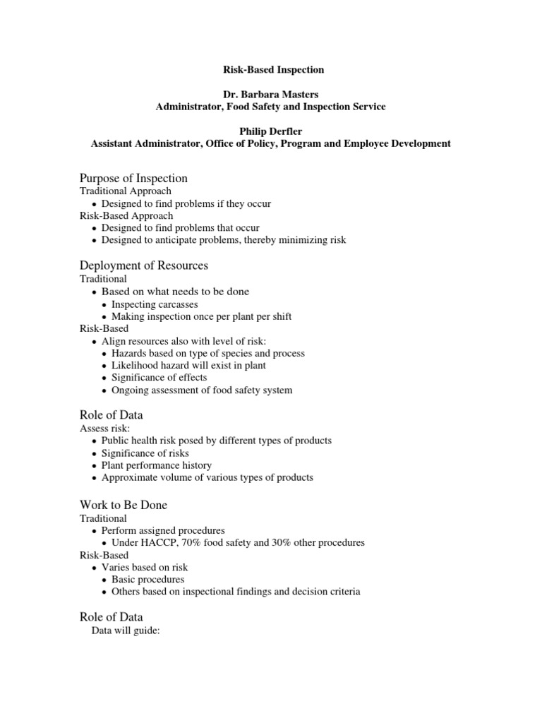 Risk Based Inspection | PDF | Regulatory Compliance | Risk