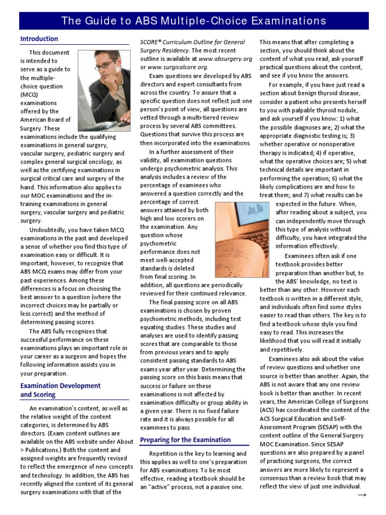 Abs Test Guide | PDF | Multiple Choice | Test (Assessment)