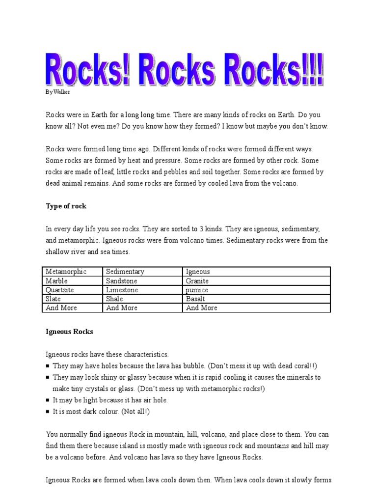 Rocks Report | PDF | Rock (Geology) | Igneous Rock