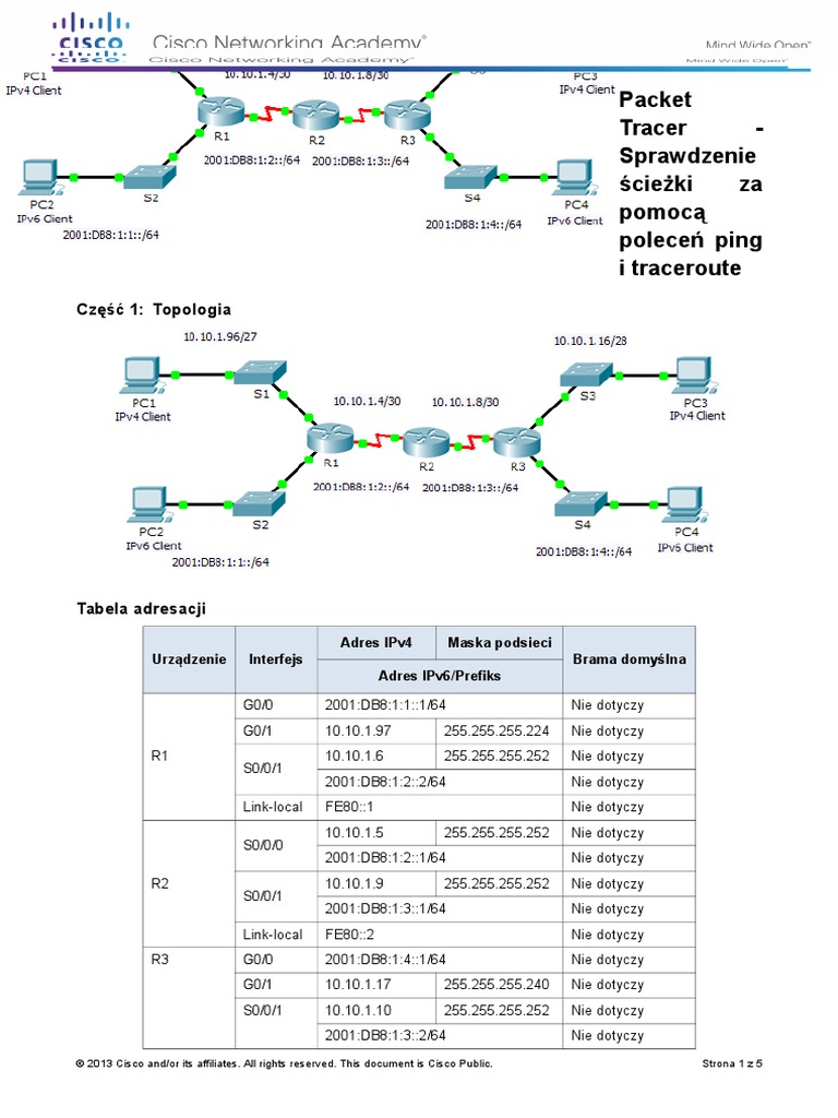 8.3.2.6 Packet Tracer - Pinging and Tracing To Test The Path ...