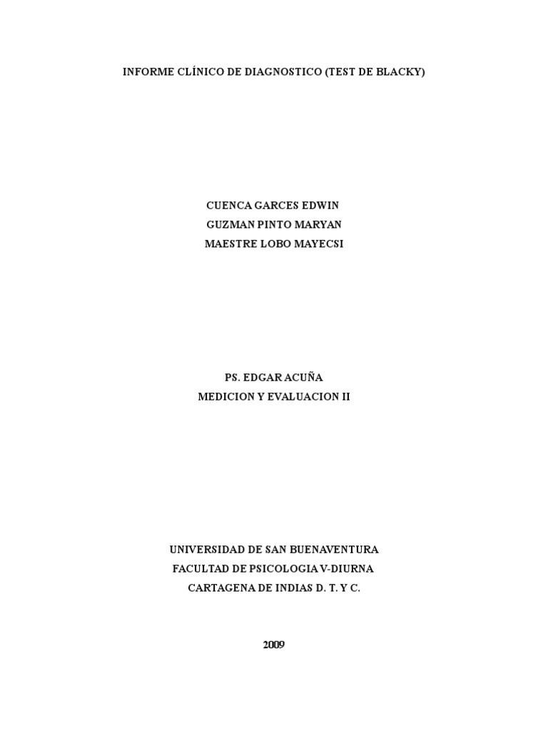 Test de Blacky | PDF | Ciencias del comportamiento | Sicología