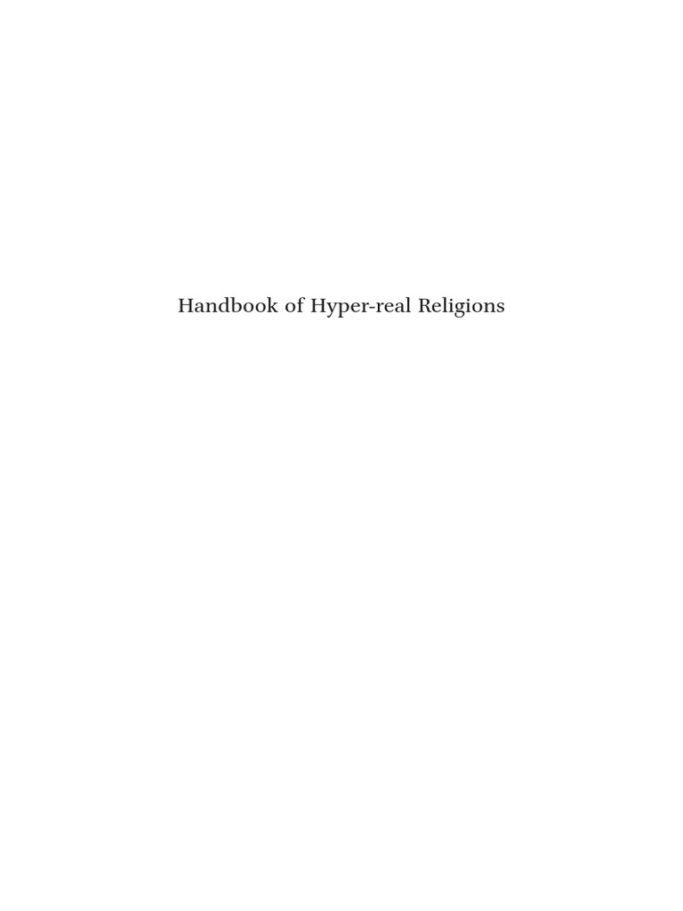 Handbook of Hyper-Real Religion | PDF | Modern Paganism | Religion And ...