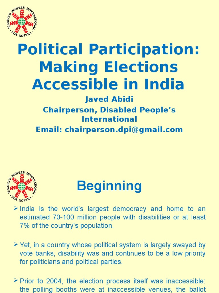 CoSP Side Event Javed Political Participation | PDF | Disability | Voting