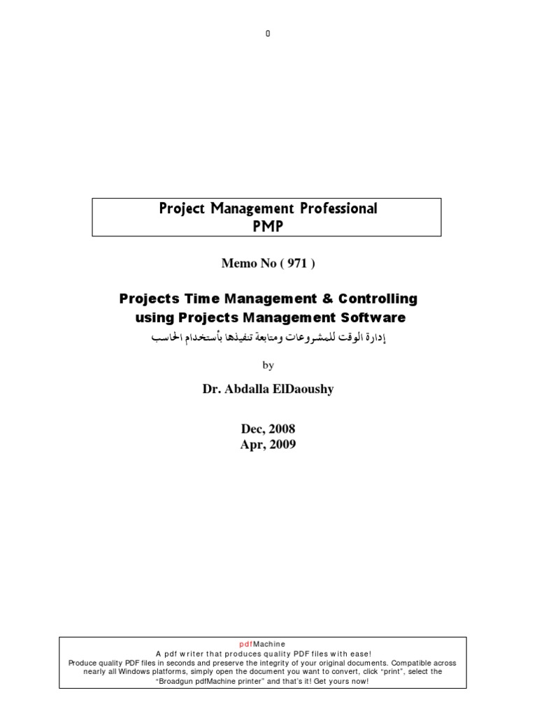 PMP-Projects Time Management | PDF | Project Management | Printer ...