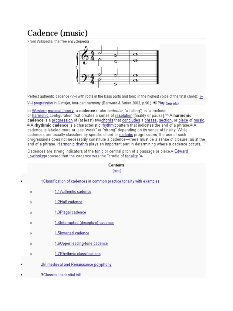 Cadence | PDF | Musical Compositions | Music Theory
