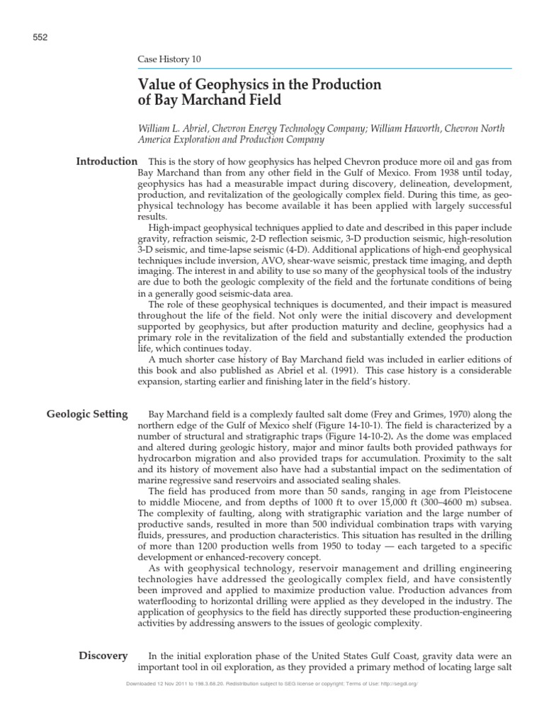 14c - Value of Geophysics in The Production of Bay Marchand Field | PDF ...