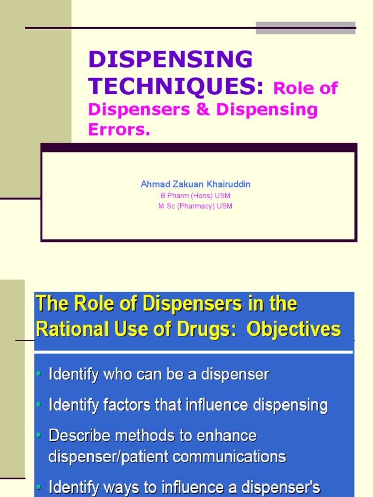 Dispensing Techniques and Error Prevention | PDF