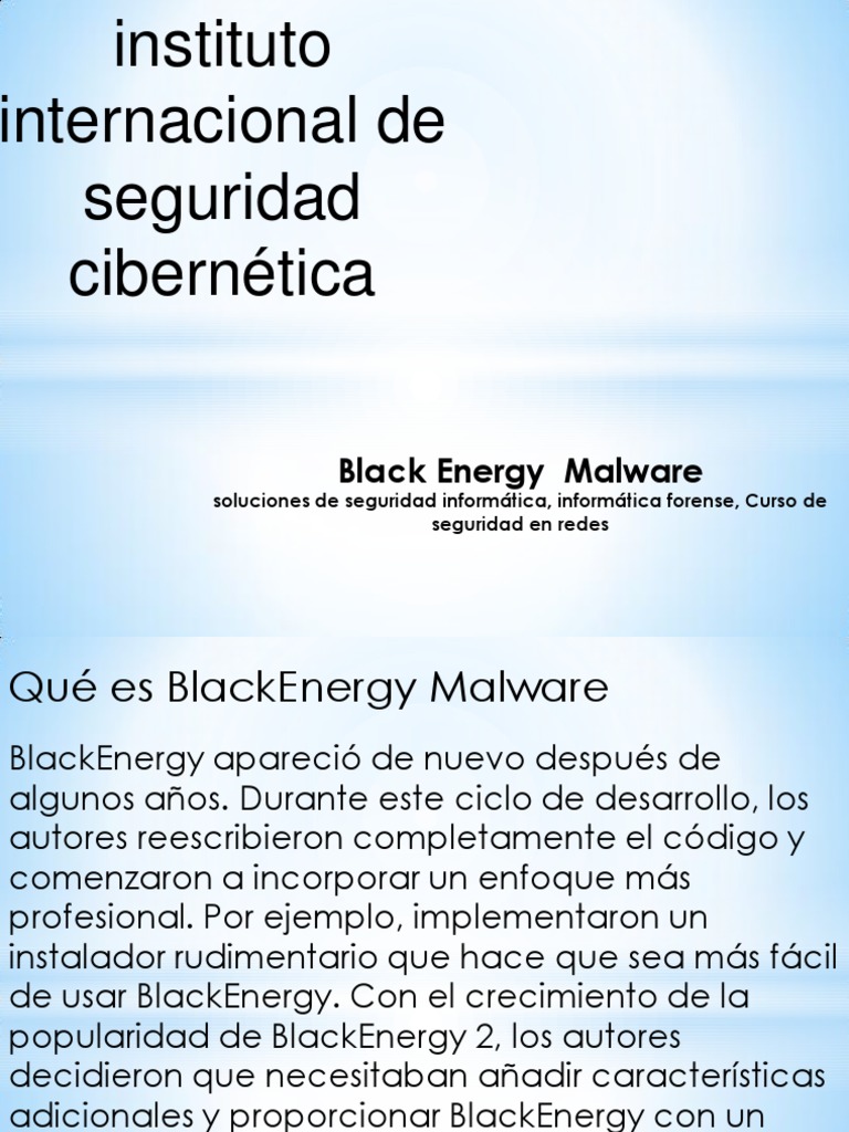 BlackEnergy Malware Iicybersecurity | PDF | Malware | La seguridad ...