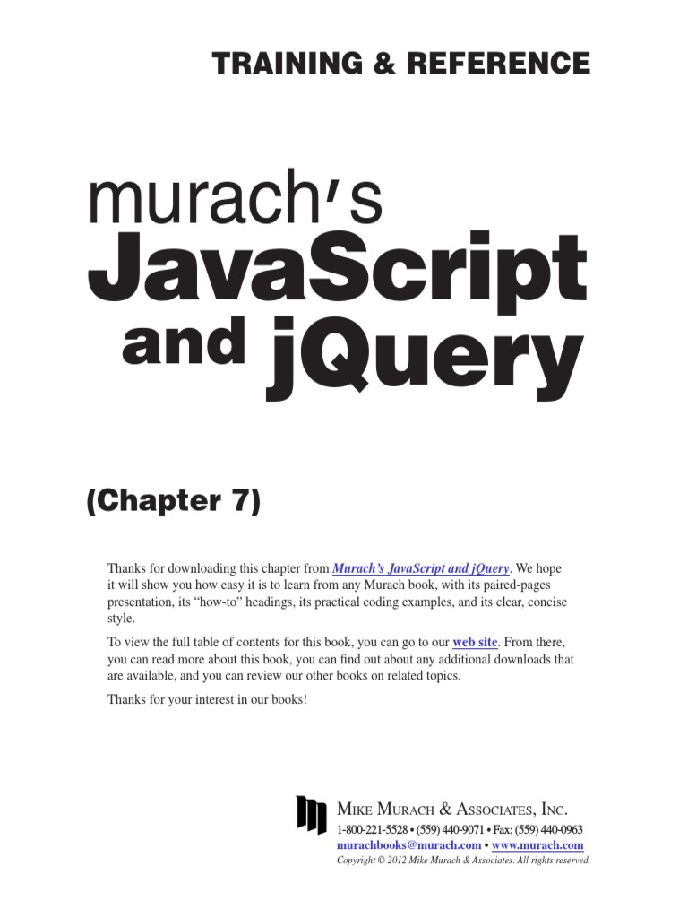 Java Script &jquery PDF | PDF | J Query | Java Script Java Script &jquery PDF | PDF | J Query | Java Script